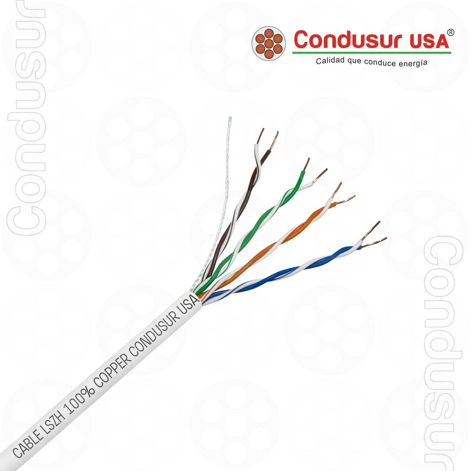 CABLE UTP CAT.5E DE RED 100% COBRE - BLANCO - CONDUSUR