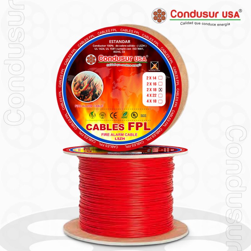 CABLE CONTRA INCENDIO FPL 2X18 - LSZH 100% COBRE - CONDUSUR