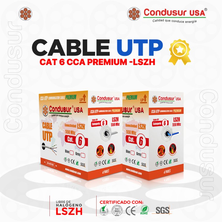 CABLE UTP CAT.6 CCA PREMIUM - AZUL - CONDUSUR